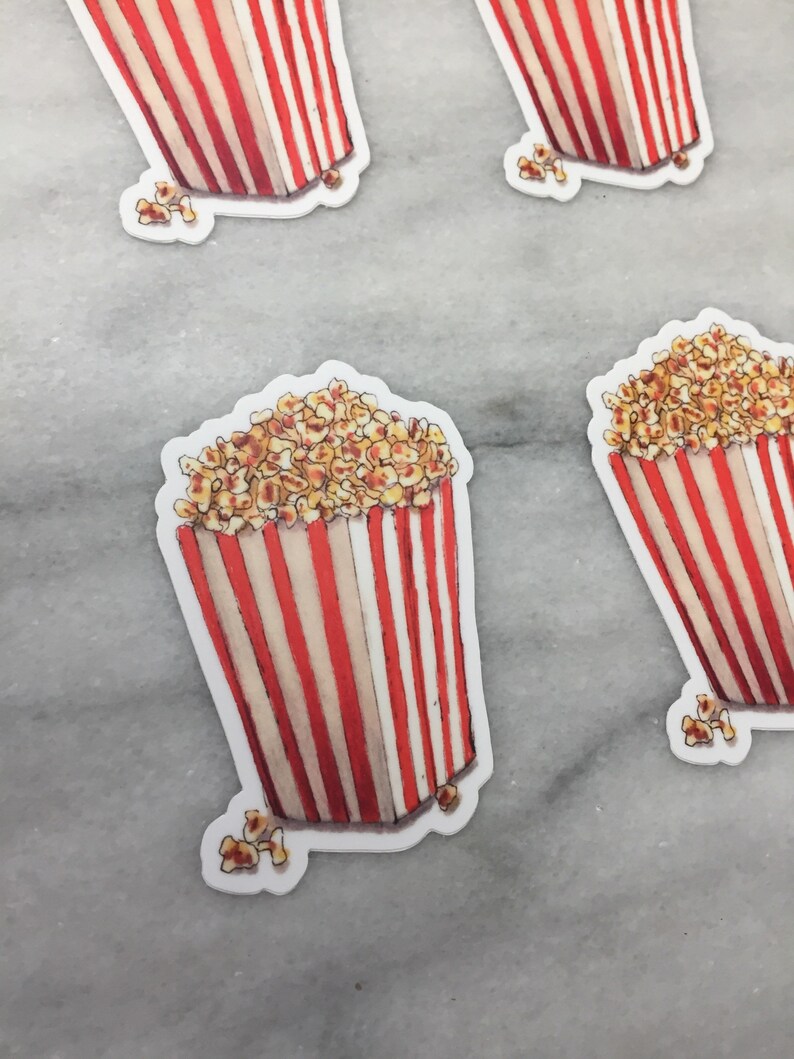 Popcorn sticker movie lover sticker cinema lover sticker | Etsy