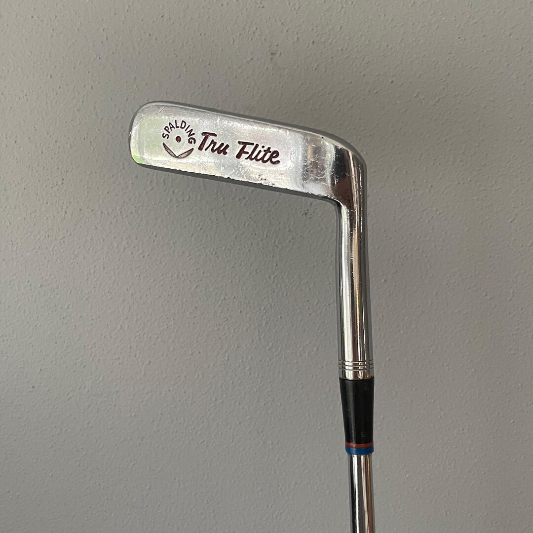 Vintage Spalding "tru-flite" Putter, RH, EXCELLENT, Original Leather Grip, 35", Golf Collectible ...