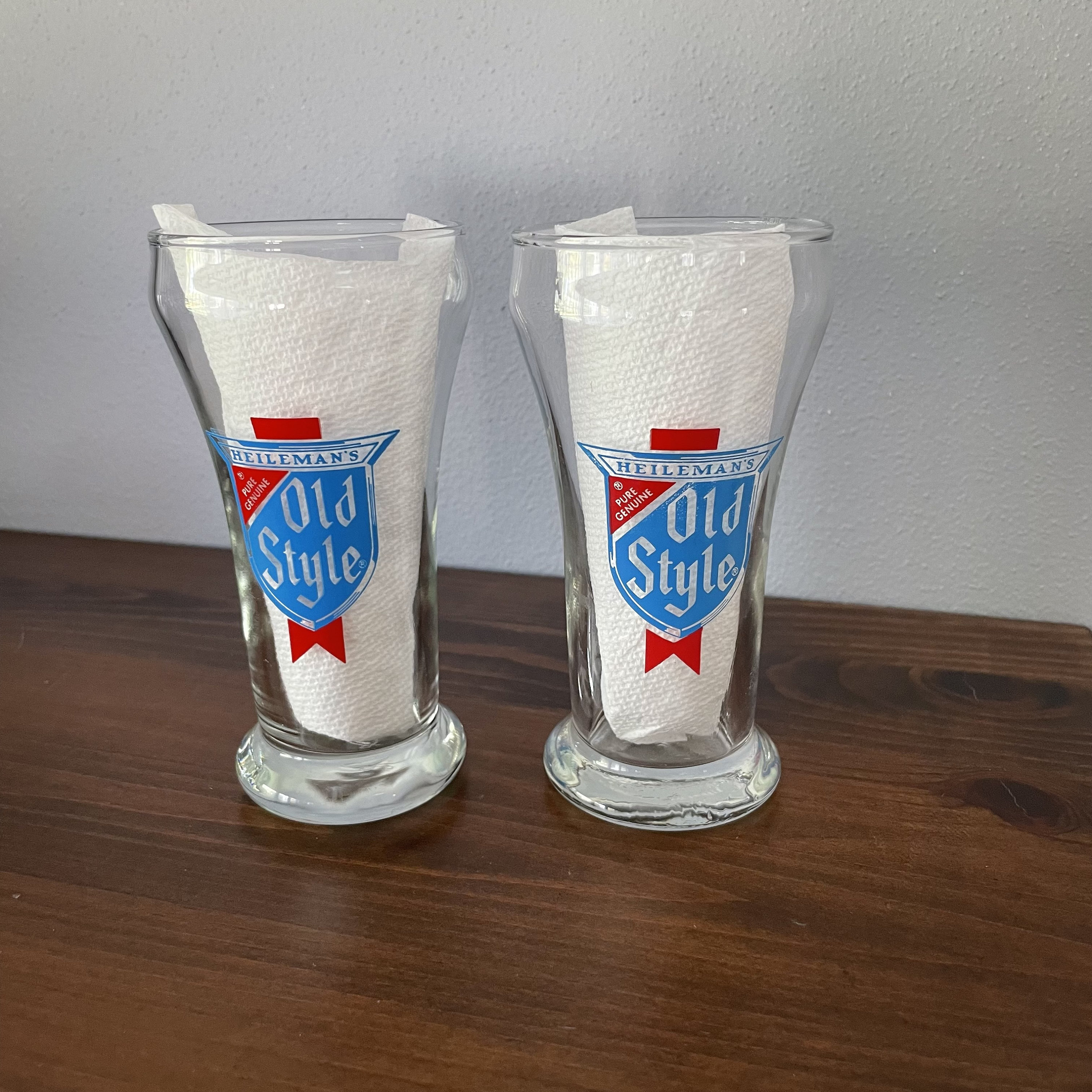 Vintage Heileman Old Style Beer Glasses 2 Tap Etsy