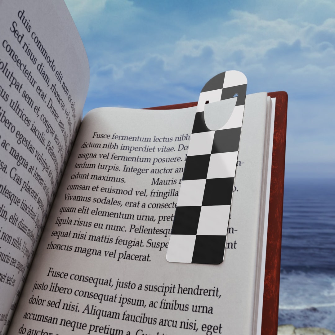 Black and White Checkerboard Bookmark, Book of the Month, Book Club ...