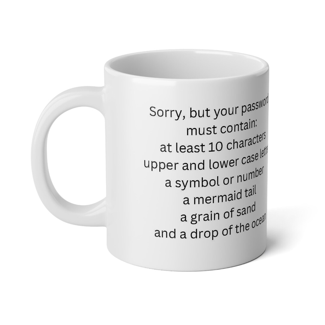 Your Password Must Contain a Mermaid Humor Jumbo Mug, 20oz - Etsy