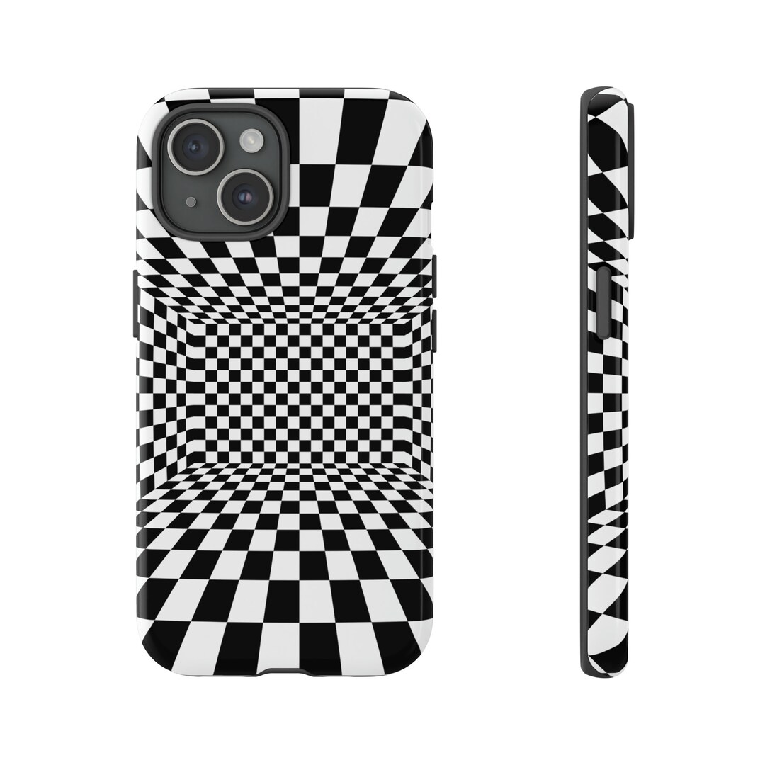 Black and White Checkerboard Psychedelic Tough Phone Cases, Ipone ...