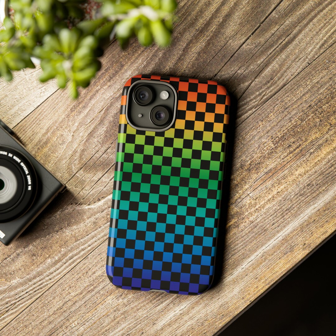 Rainbow Checkerboard Tough Mobile Phone Cases, Iphone, Samsung, Google ...