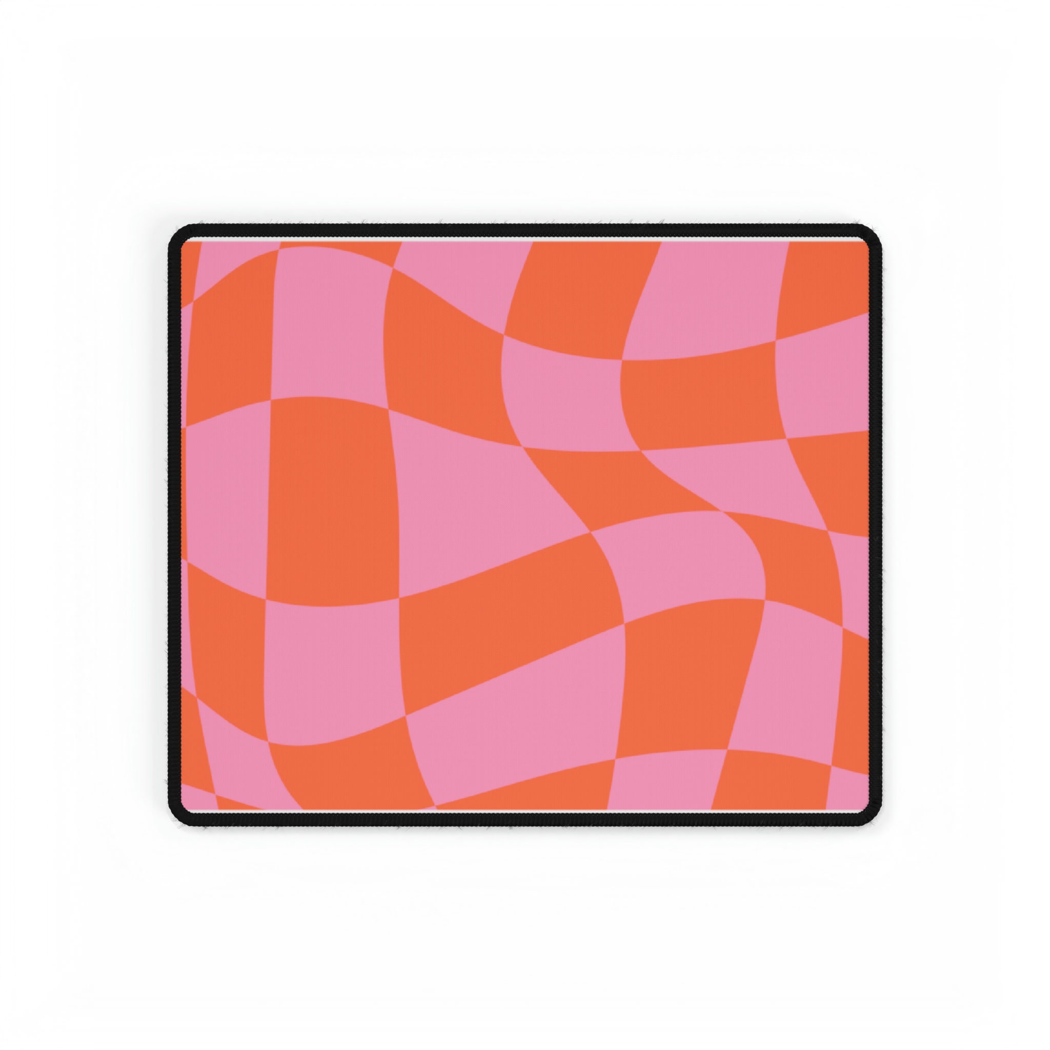Pink and Orange Wavy Checkerboard Desk Mat, Office, Work, Co-worker ...
