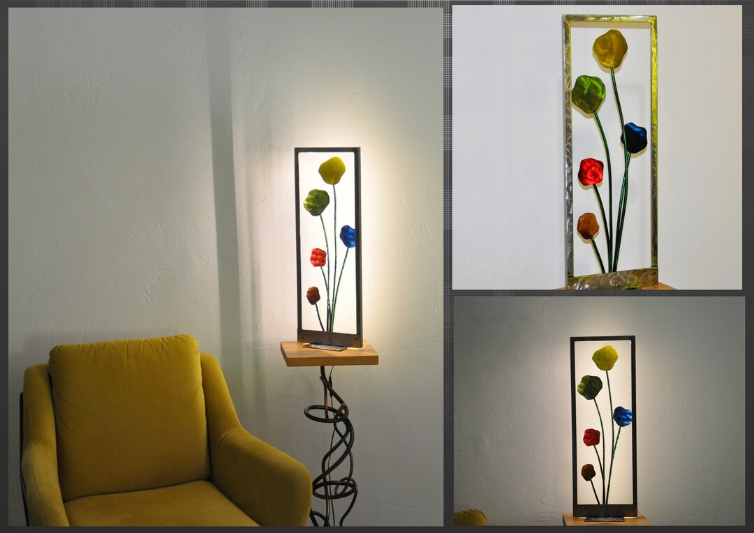 Original Table Lamp, Multi-colored Table Lamp, Mood Lamp, Handmade - Etsy