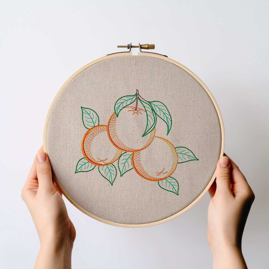 Embroidered Orange Hoop Art: Personalized Kitchen Wall Decor - Etsy