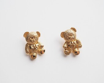 Teddy Gold Earrings - Etsy