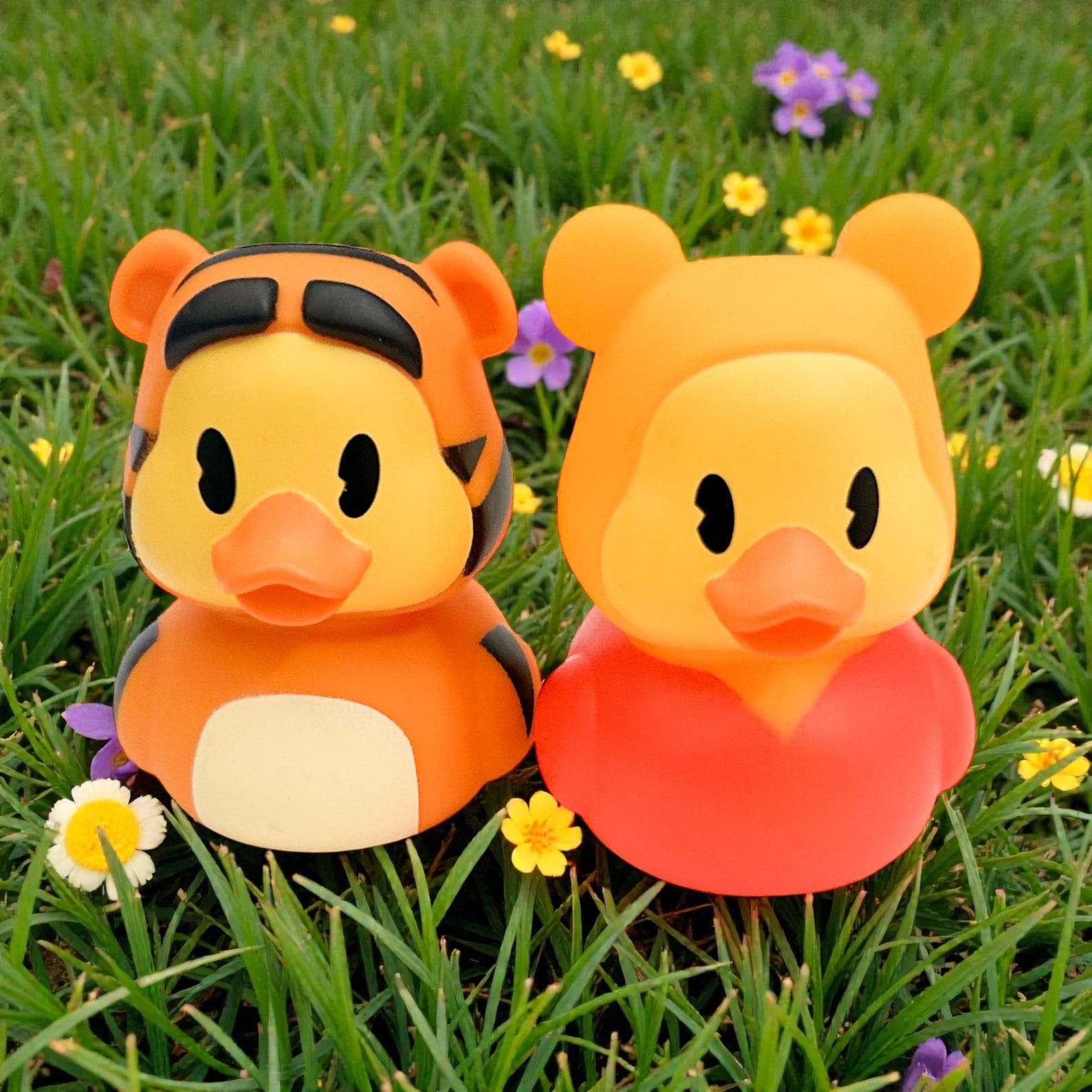 Winnie Tiger Friends Character Themed Yellow Gold Red Rubber Duck Ducks ...