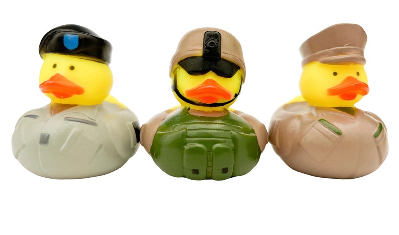 Military Themed Yellow Rubber Duck Ducks - Gray Green Tan - Individual ...