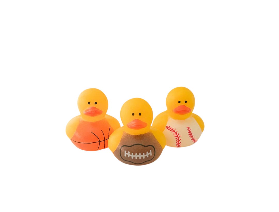 Sports Themed Mini Rubber Duck Ducks - Baseball Ball Basketball ...