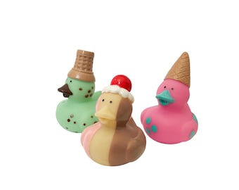 Ice Cream Melting Light Pink Sprinkles Cone Themed Rubber Duck Ducks ...