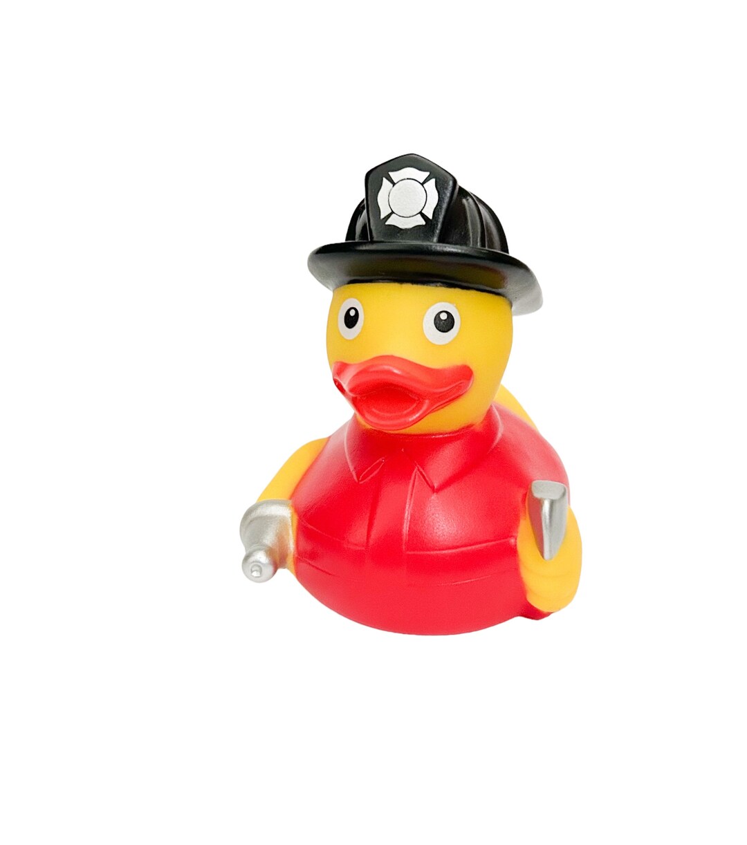 Firefighter Rescue Themed Rubber Duck Ducks - Occupation Black Red ...