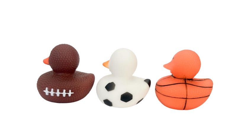 Sports Themed Rubber Duck Ducks - Soccer Ball Basketball Football ...
