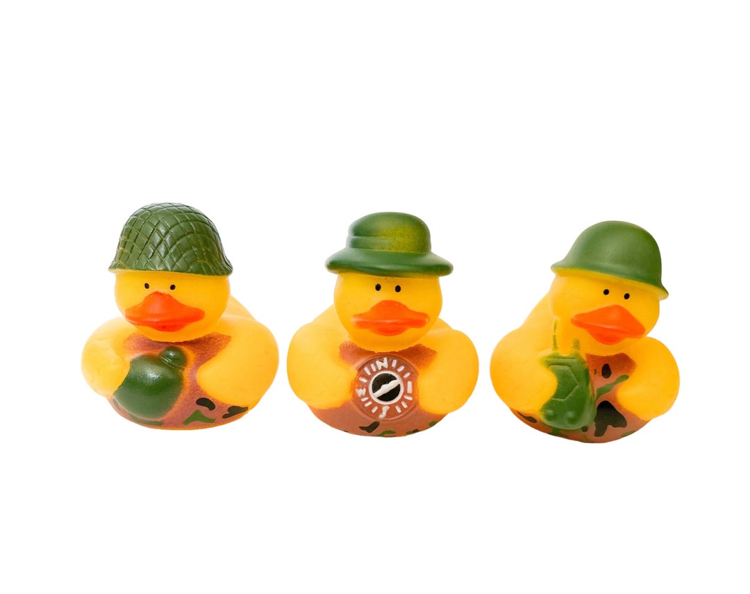Camouflage Themed Yellow Rubber Duck Ducks - Gray Green Tan Camo ...