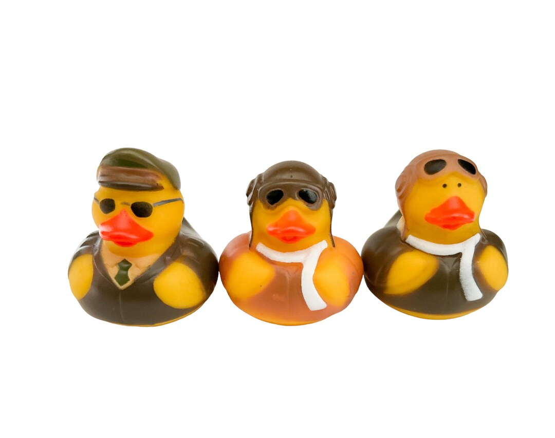 Aviation Pilot Plane Themed Yellow Small Rubber Duck Ducks - Glasses ...