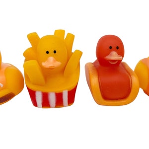 Yellow Food Themed Rubber Duck Ducks Hamburger Taco Hot Dog Fries ...