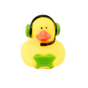Gamer Gaming Themed Yellow Rubber Duck Ducks - Headset Games Game ...