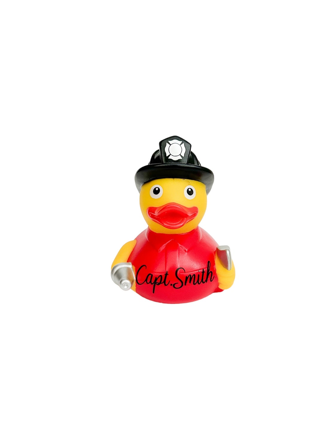 Personalized Name Fireman Yellow Themed Red Black Rubber Duck Ducks ...
