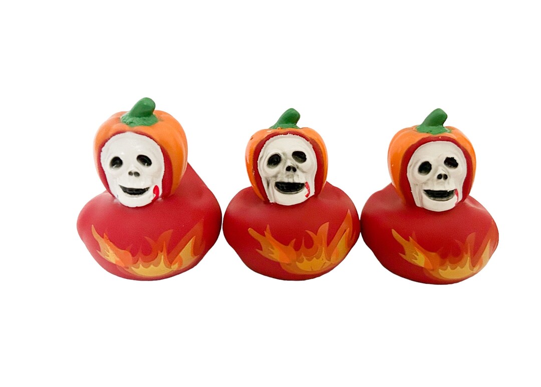 Scary Halloween Themed Pumpkin Rubber Duck Ducks - Spooky Autumn ...