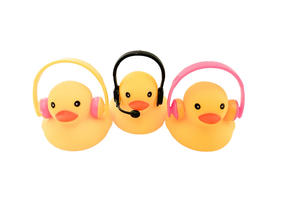 Gamer Gaming Pink Black Themed Yellow Rubber Duck Ducks - Headset Games ...
