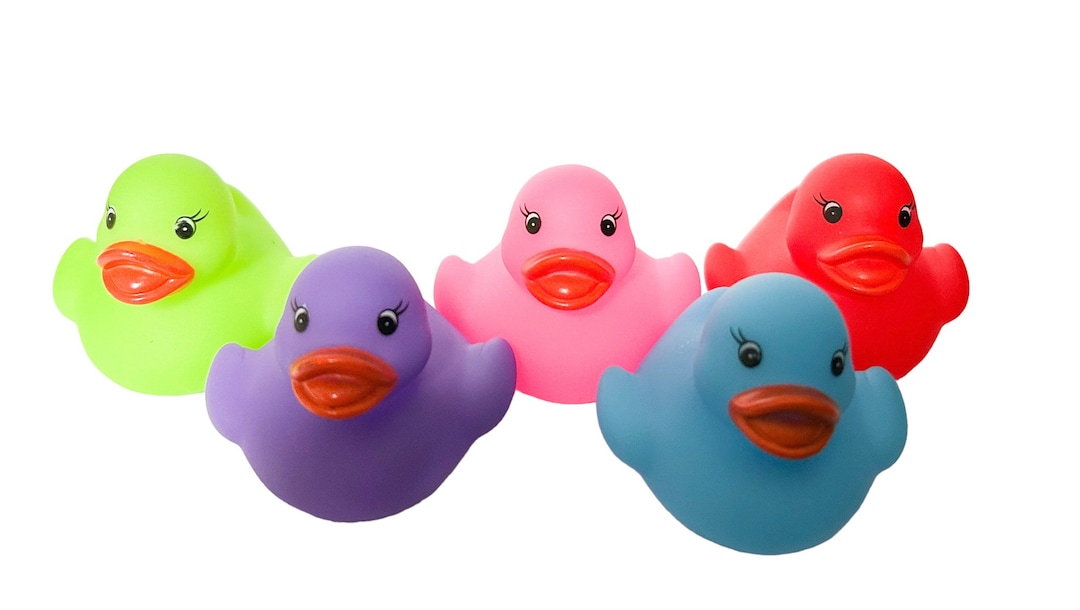 Bright Multicolored Eyelash Rubber Duck Ducks Purple Pink Blue Red ...