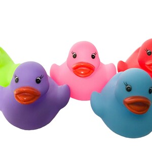 Bright Multicolored Eyelash Rubber Duck Ducks Purple Pink Blue Red ...