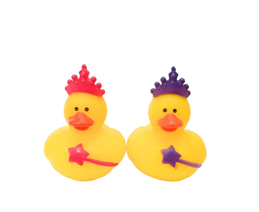 Princess Themed Yellow Rubber Duck Ducks Purple Pink Crown Individual ...