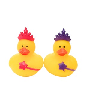 Princess Themed Yellow Rubber Duck Ducks Purple Pink Crown Individual ...