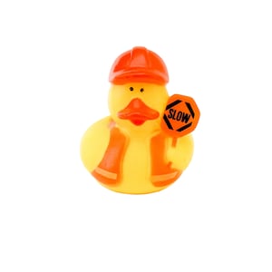 Construction Themed Yellow Rubber Duck Ducks - Hard Hat Orange ...