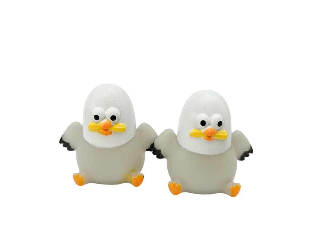 Seagull Themed White Gray Yellow Rubber Ducks - Animal Gull Bird Decoy ...