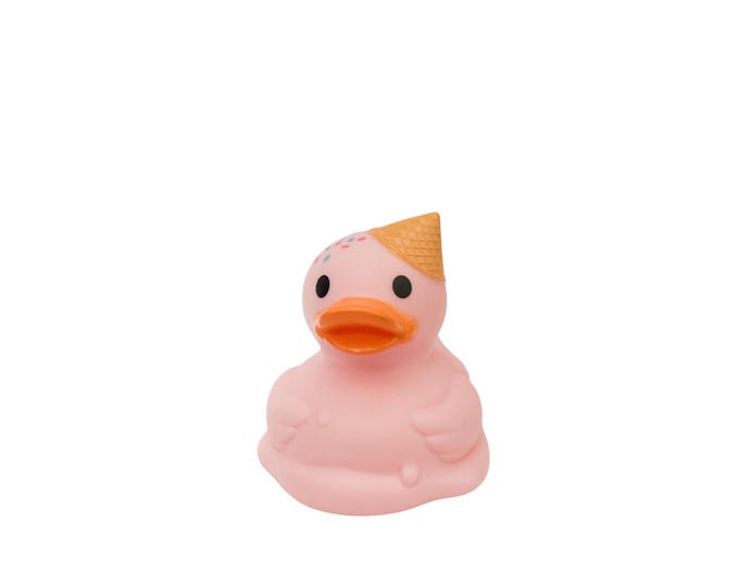 Ice Cream Melting Light Pink Sprinkles Cone Themed Rubber Duck Ducks ...