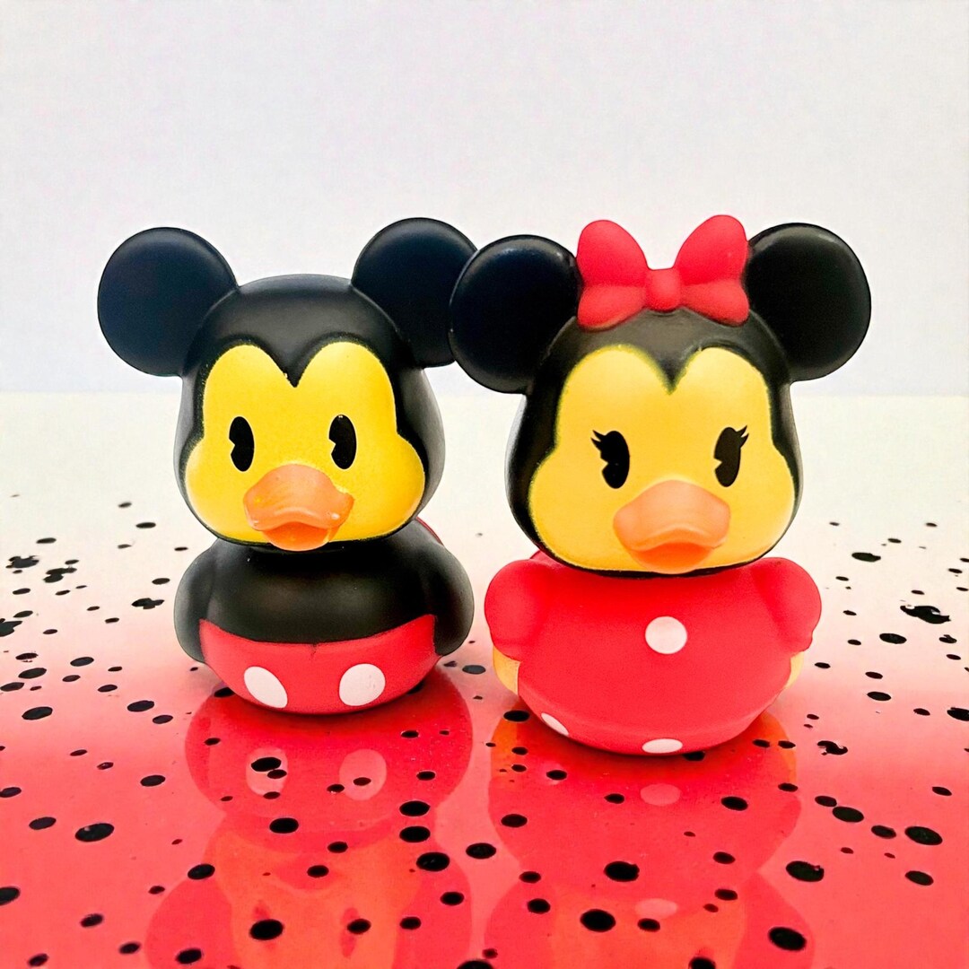 Character M Mouse Themed Yellow Rubber Duck Ducks - Red Black Polka Dot ...