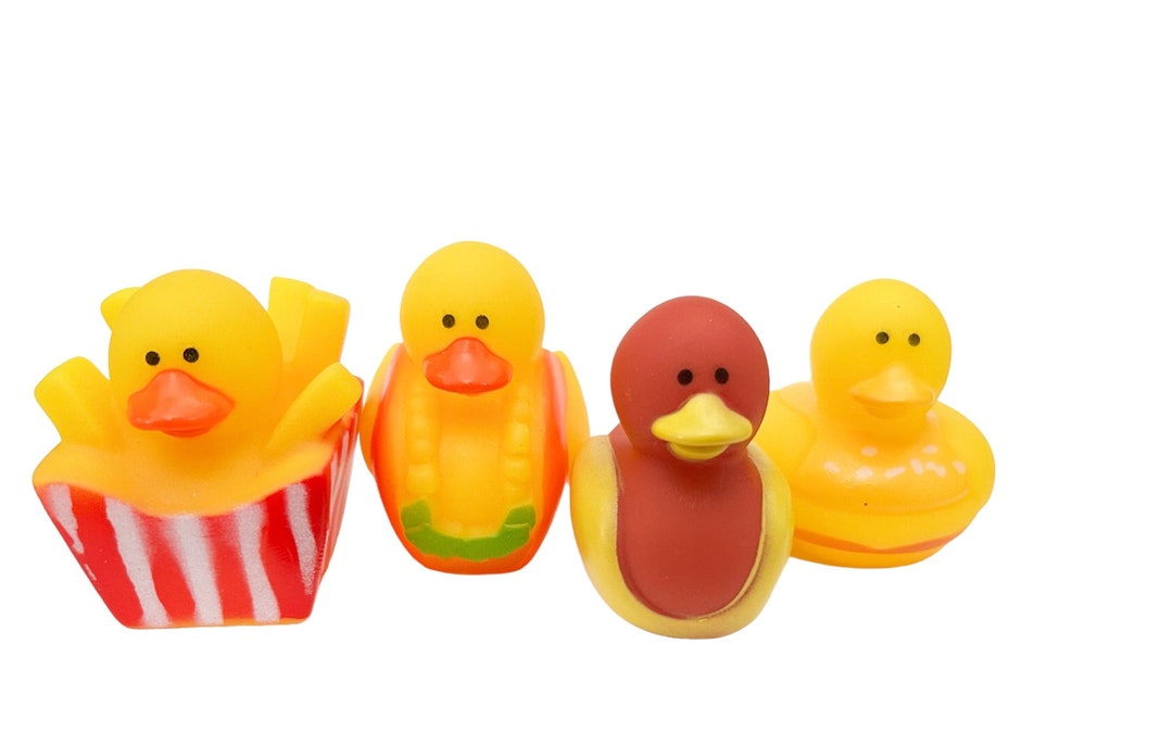 Yellow Food Themed Rubber Duck Ducks - Hamburger Taco Hot Dog Fries ...