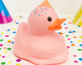 Ice Cream Melting Light Pink Sprinkles Cone Themed Rubber Duck Ducks ...