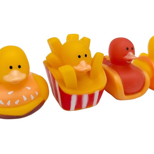 Yellow Food Themed Rubber Duck Ducks Hamburger Taco Hot Dog - Etsy