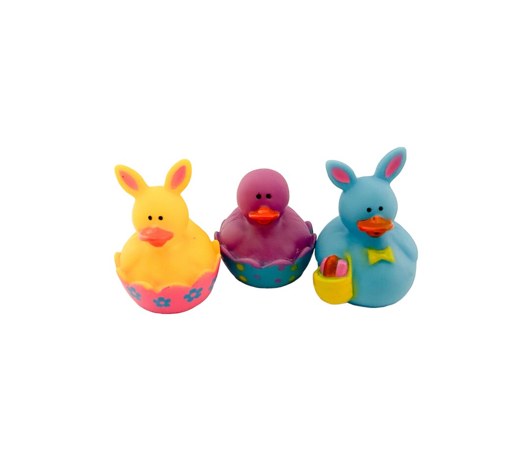 Spring Time Easter Animal Small Themed Rubber Duck Ducks Bunny Rabbit ...