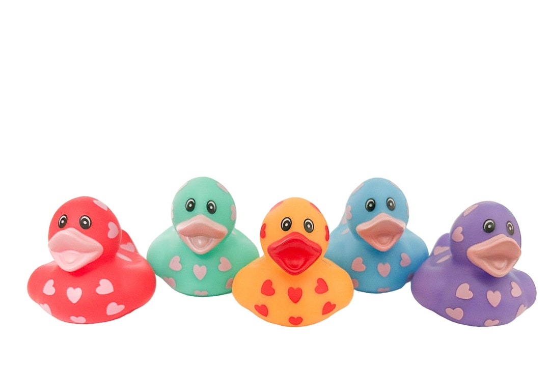 Colorful Heart Themed Rubber Duck Ducks Multicolored Hearts Ducks ...