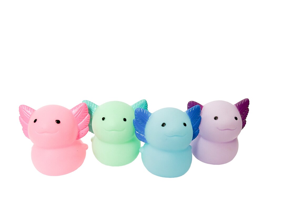 Axolotl Themed Rubber Duck Ducks - Pink Purple Blue Green - Individual ...