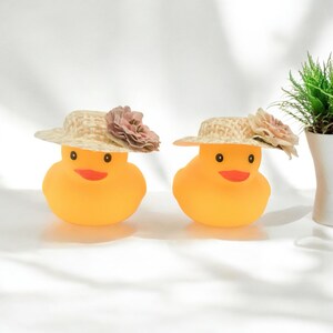Derby Floral Flower Hat Themed Yellow Rubber Duck Ducks - Blush Dusty ...