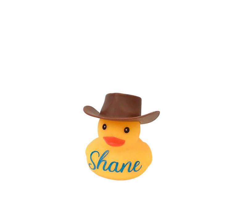 Personalized Name Cowboy Hat Themed Yellow Rubber Duck Ducks - Pink ...