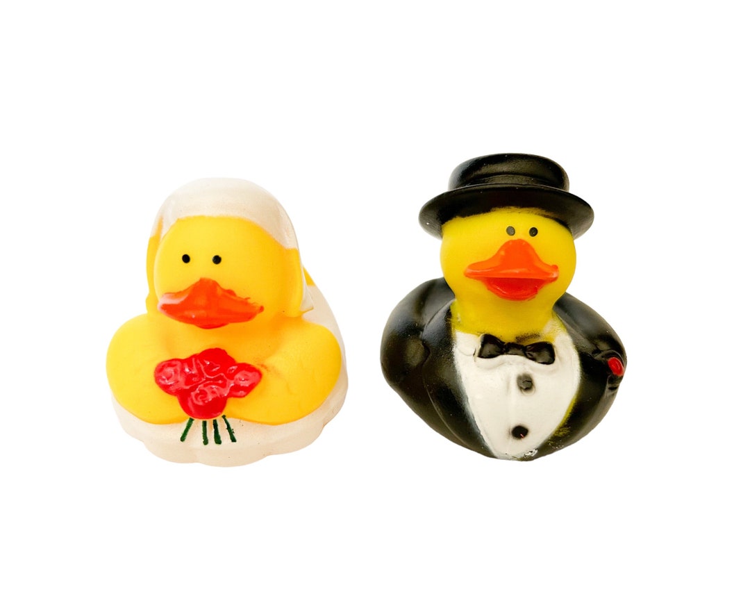 Wedding Bridal Themed Yellow Rubber Duck Ducks - Bride Groom ...