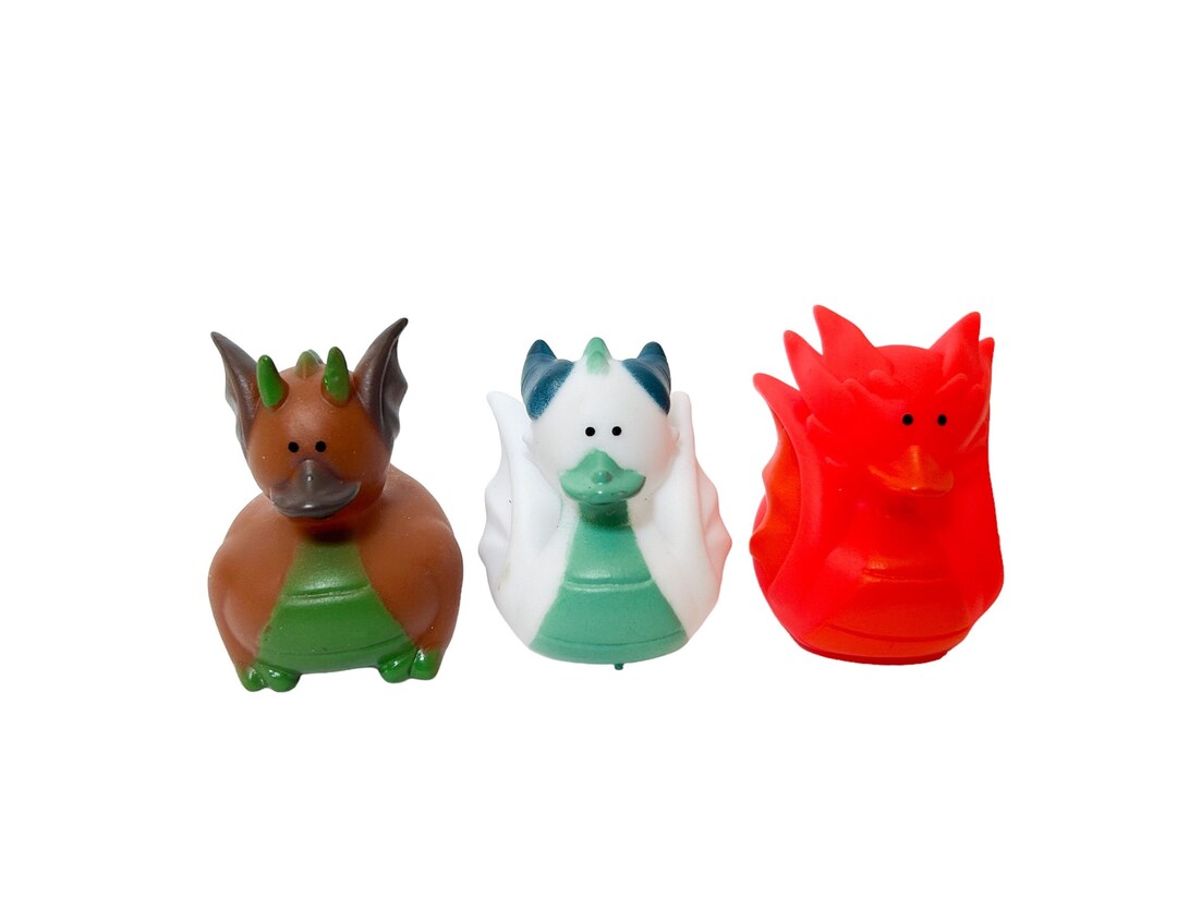 Magical Dragon Themed Yellow Rubber Medieval Duck Ducks Brown White Red ...