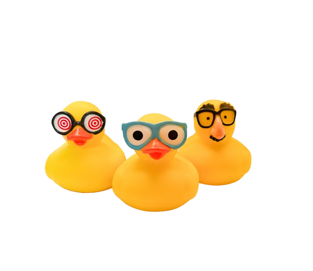 Silly Glasses Themed Rubber Duck Ducks Goofy Gag T Individual Or Pack Of 3 Etsy