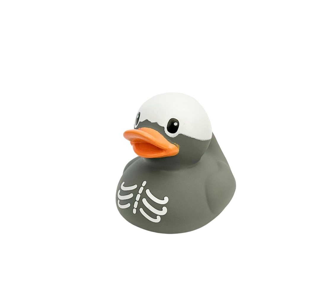 Skeleton Halloween Themed Rubber Duck Ducks - Gray White Spooky Costume ...