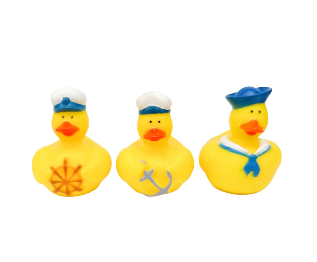 Yellow Cruise Boat Themed Rubber Duck Ducks Sailor Anchor Helm Wheel ...