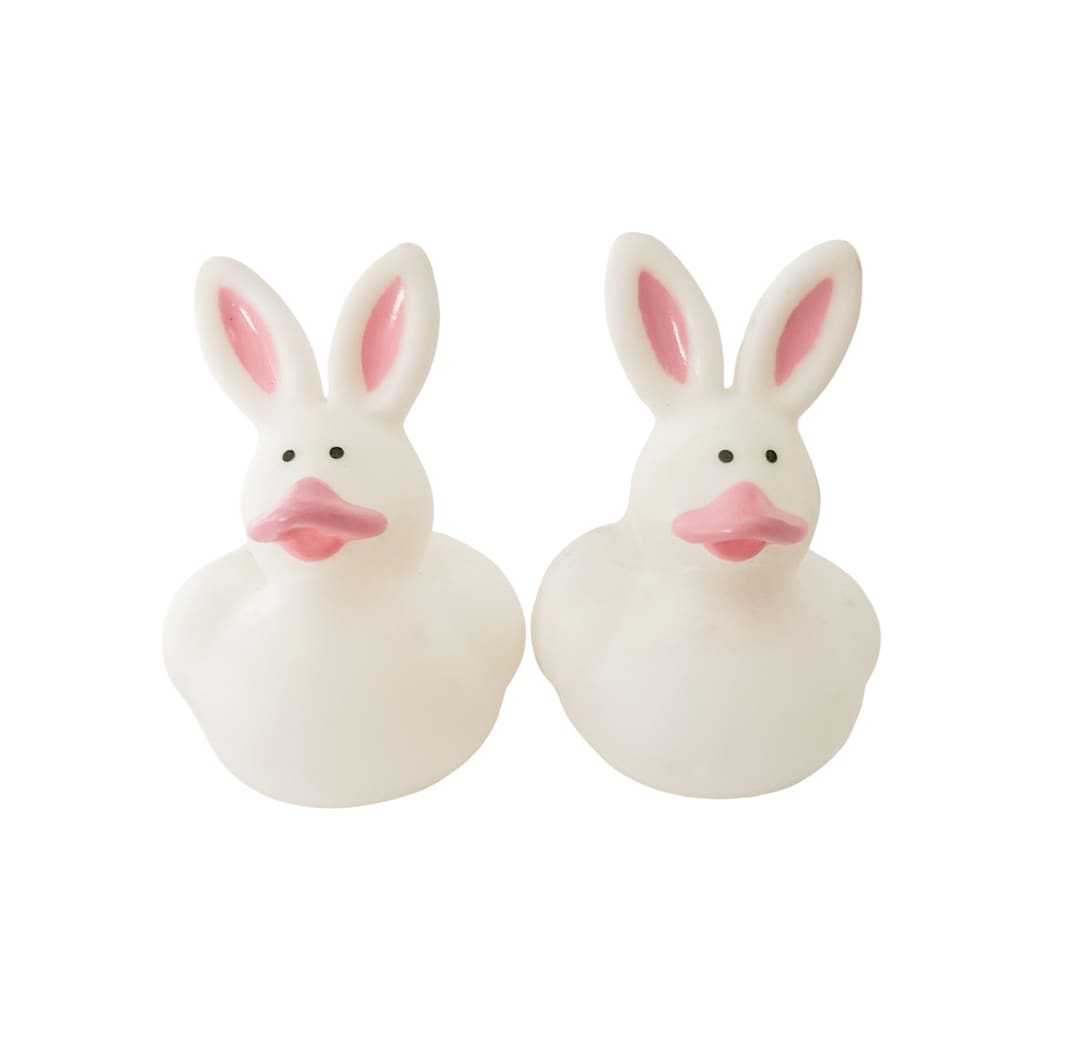 Bunny Rabbit Animal Themed Rubber Duck Ducks - White Pink - Individual ...