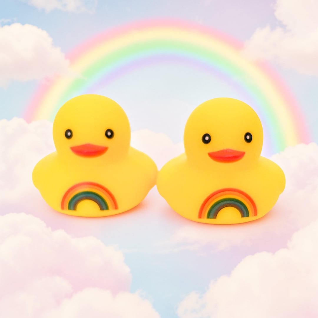 Pride Rainbow Themed Yellow Rubber Duck Ducks - Multicolored ...
