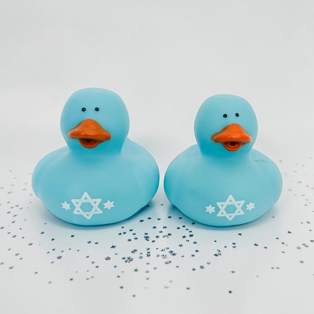 Hanukkah Holiday Themed Blue White Rubber Duck Ducks - Festive ...