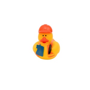 Construction Themed Yellow Rubber Duck Ducks - Hard Hat Orange ...