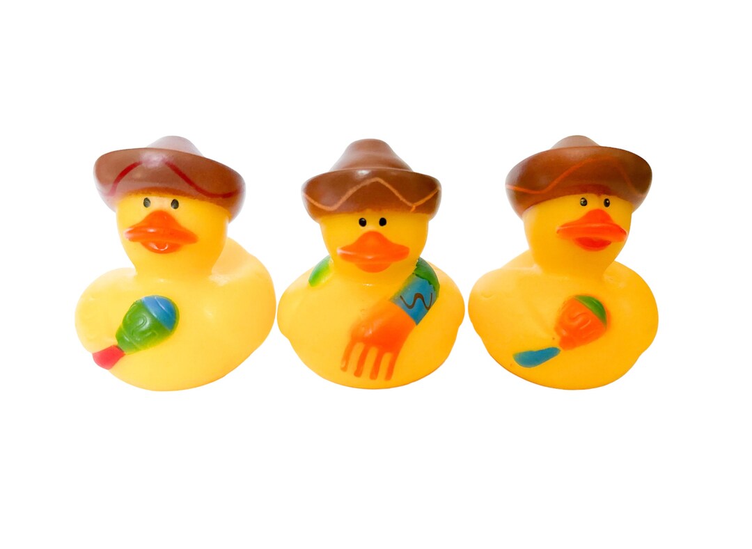 Fiesta Themed Yellow Rubber Duck Ducks Multi Colored Individual or Pack ...